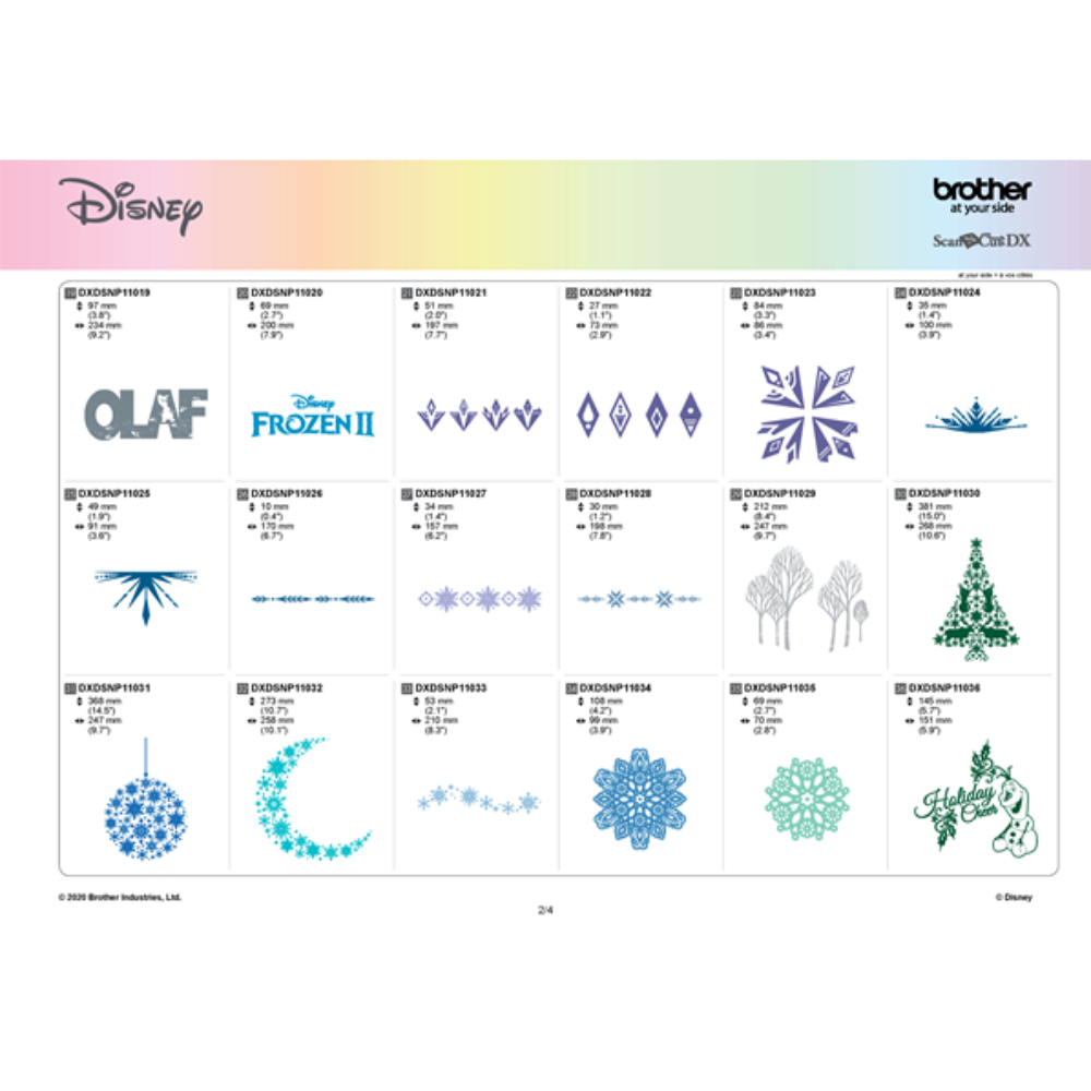 Brother ScanNCut Disney's Frozen 2 Pattern Collection CADXDSNP11 - 1000 ...