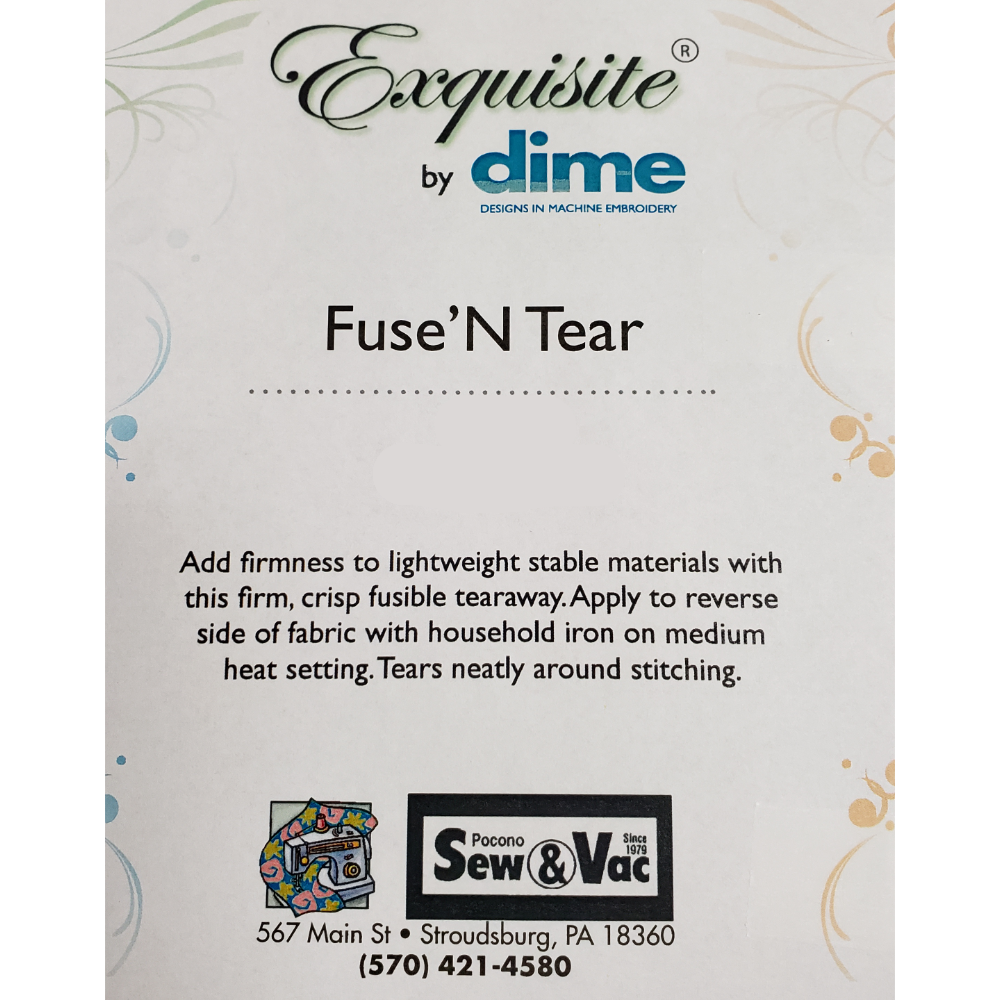 Exquisite Fuse N Tear Stabilizer 12" x 10yd H6301210 - 1000's of Parts ...